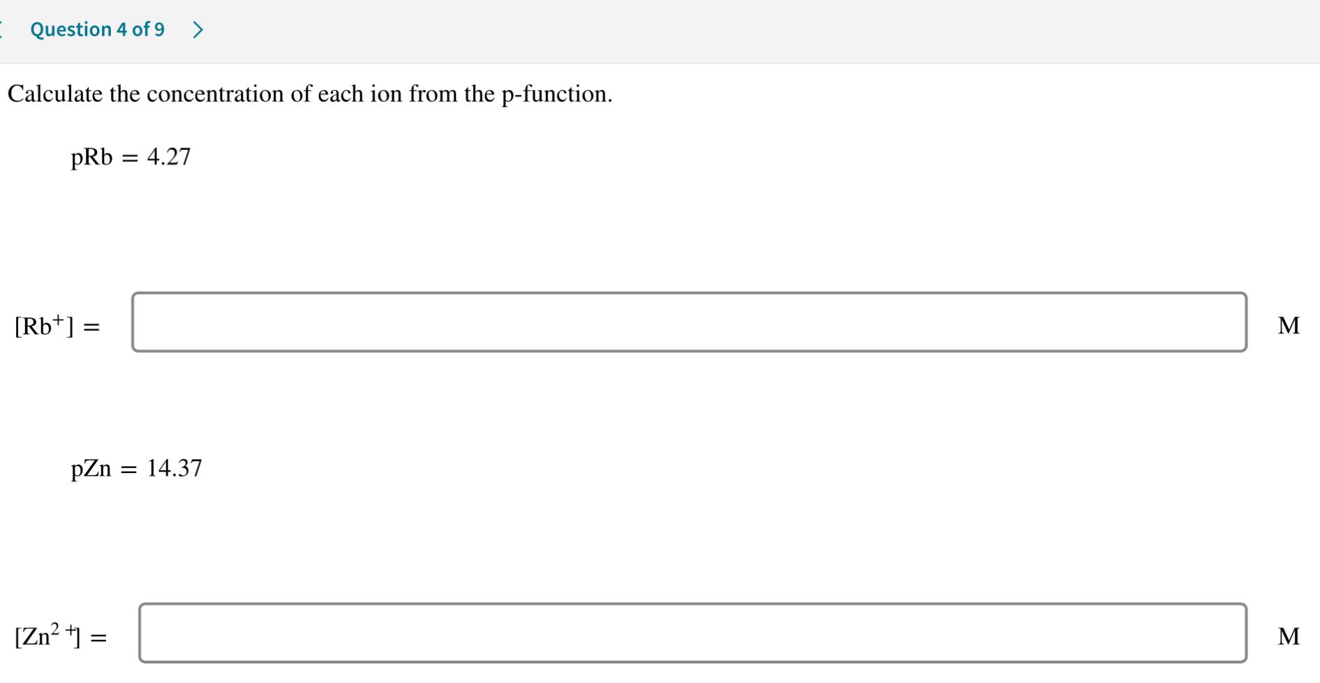 Solved Calculate the concentration of each ion from the | Chegg.com