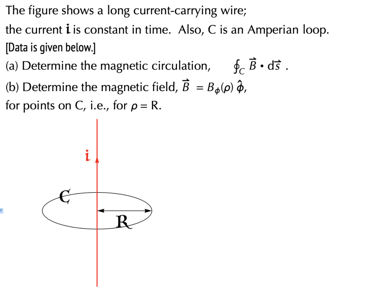 Solved The figure shows a long current-carrying wire; the | Chegg.com