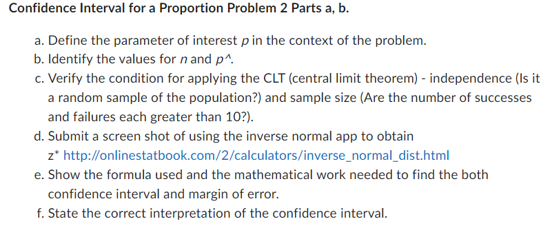 Solved a) Define the parameter of interest p in the context | Chegg.com