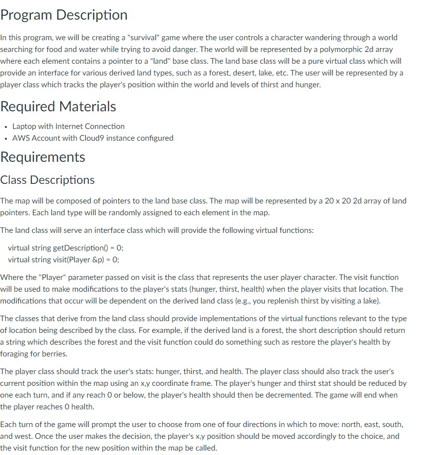 Solved Program Description In this program, we will be | Chegg.com