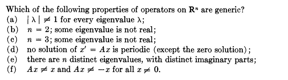 Solved Which of the following properties of operators on Rn | Chegg.com