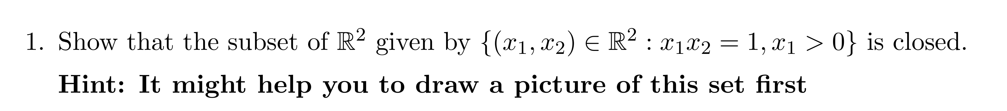 Solved Show that the subset of R2 ﻿given by | Chegg.com