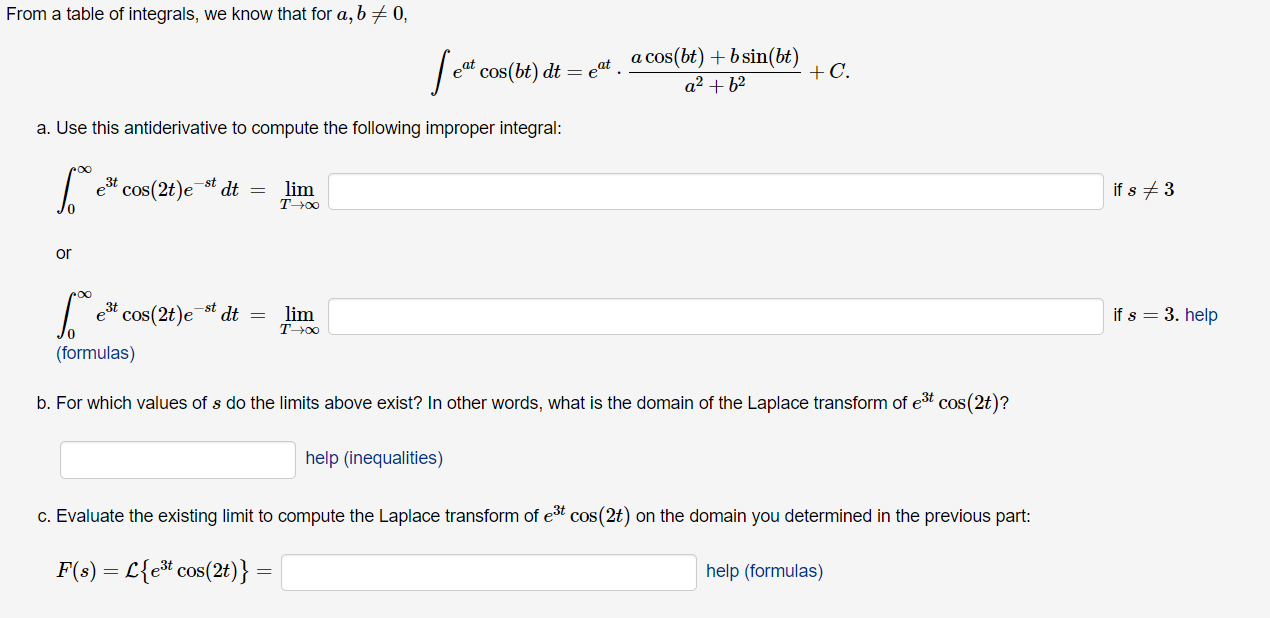 [Solved]: From a table of integrals, we know that for ( a