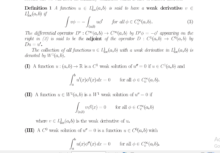 Definition 1 A function u e loca,b) is said to have a | Chegg.com