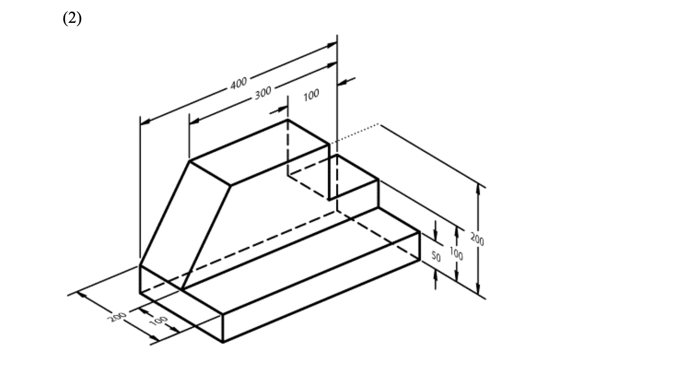 Solved 4. Draw orthographic projections (1) M (3) | Chegg.com