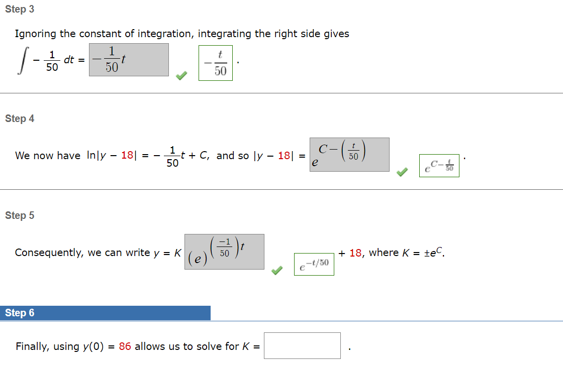 Solved Step 3 Ignoring the constant of integration, | Chegg.com