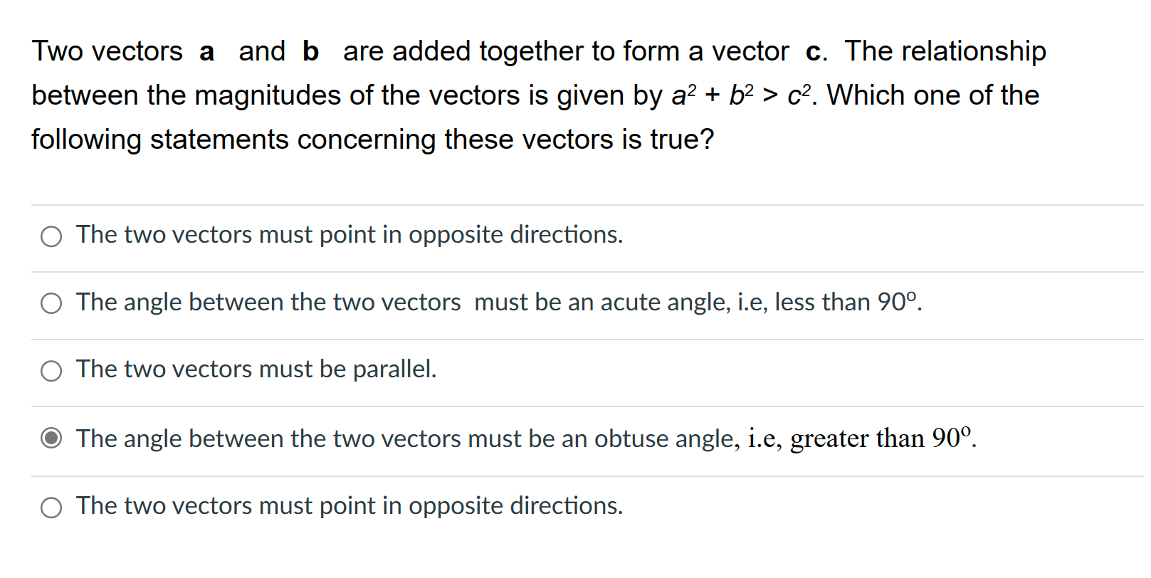 Solved Two vectors a and b are added together to form a | Chegg.com