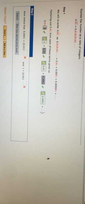 Solved 031-0.81818181 … Stap 1 We will re-write 0.81 as | Chegg.com