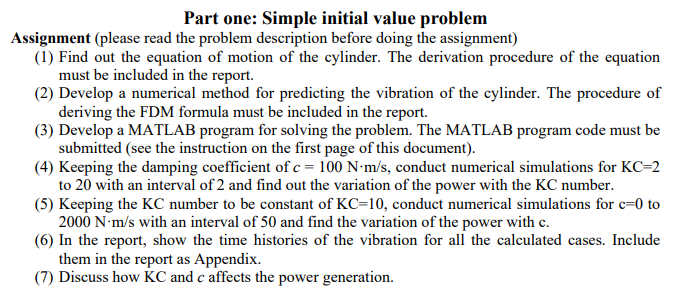 Part one: Simple initial value problem Assignment | Chegg.com