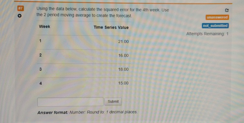 Solved using the data below , calculate the squared error | Chegg.com
