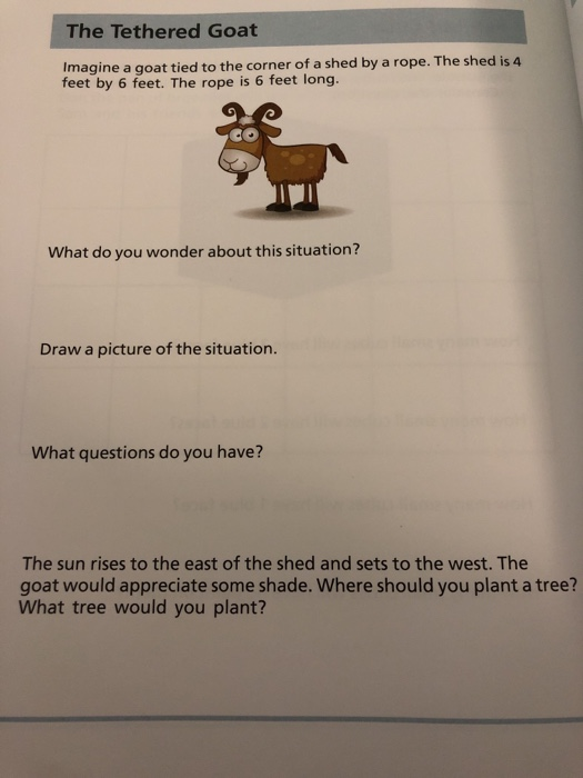 Solved The Tethered Goat Imagine a goat tied to the corner | Chegg.com