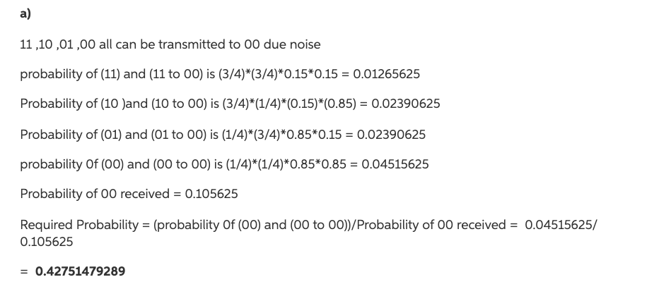 Solved Question 3 [25 points] a) A 2-bit binary sequence is | Chegg.com