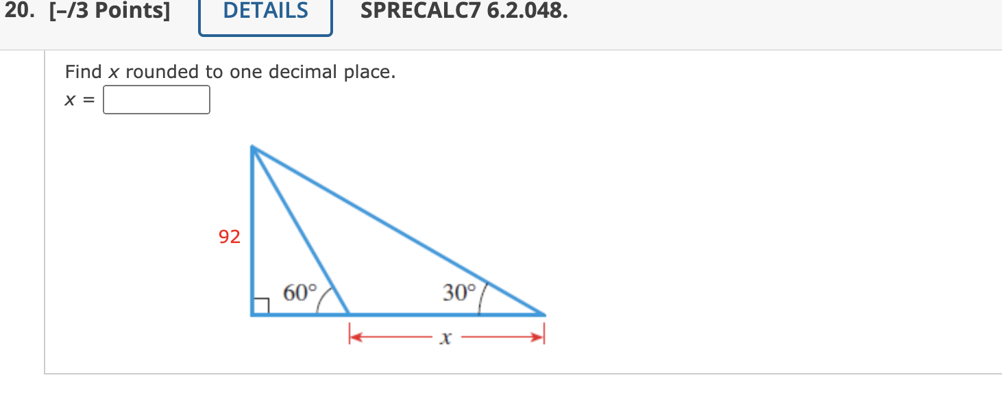 Solved Find X Rounded To One Decimal Place Chegg