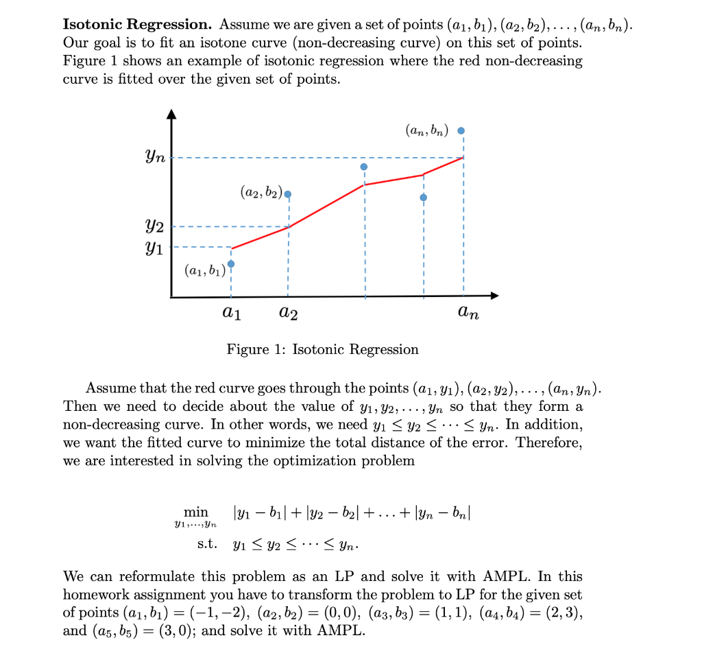 Isotonic Regression Assume We Are Given A Set Of 