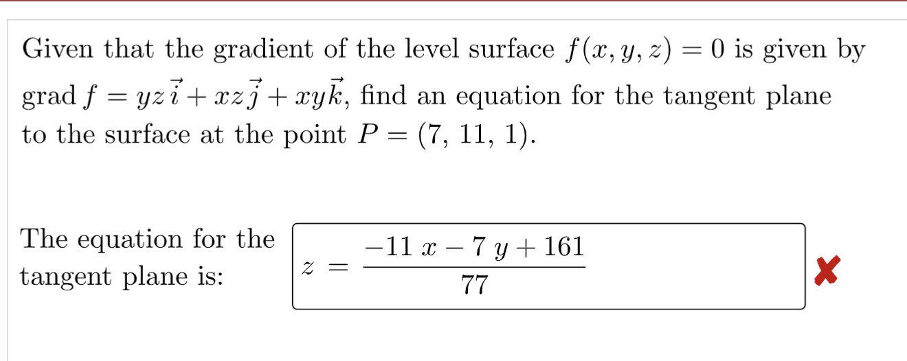 Solved Given that the gradient of the level surface | Chegg.com