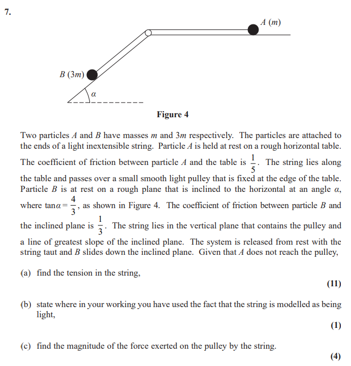 Solved 7. A (m) B (3m) a Figure 4 Two particles A and B have | Chegg.com