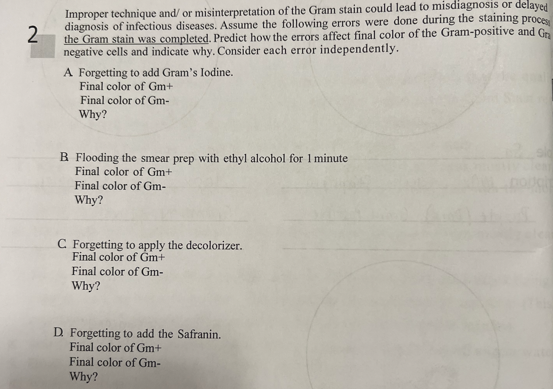 Solved 2 Improper technique and/ or misinterpretation of the | Chegg.com