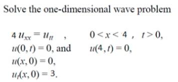 Solved Solve the one-dimensional wave problem | Chegg.com