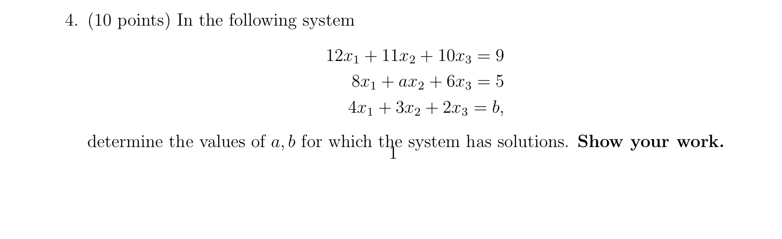 Solved 4. (10 points) In the following system | Chegg.com