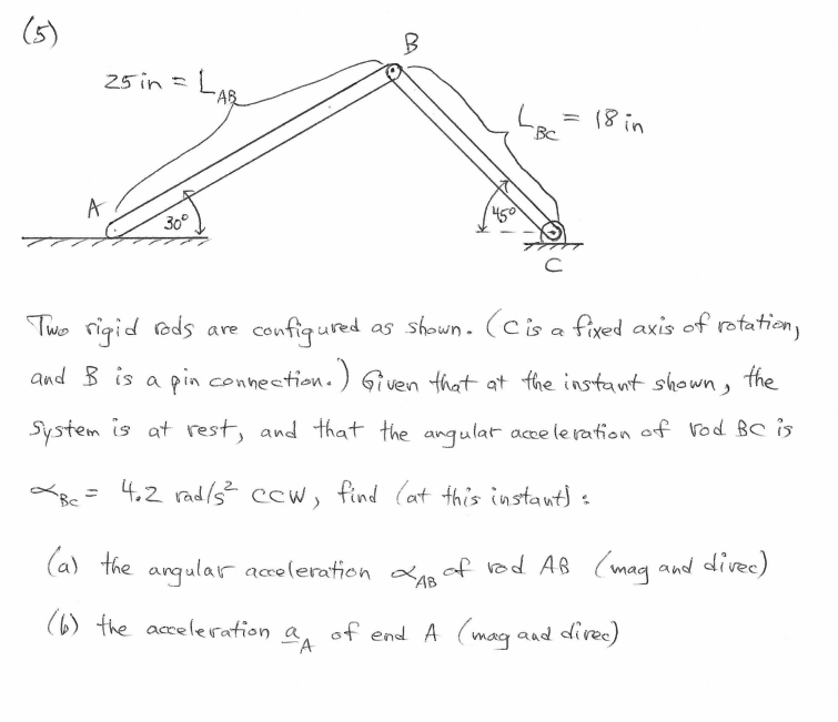 Solved Two rigid rods are configured as shown. ( C is a | Chegg.com