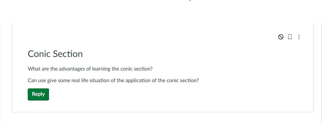 Solved Conic Section What are the advantages of learning the | Chegg.com