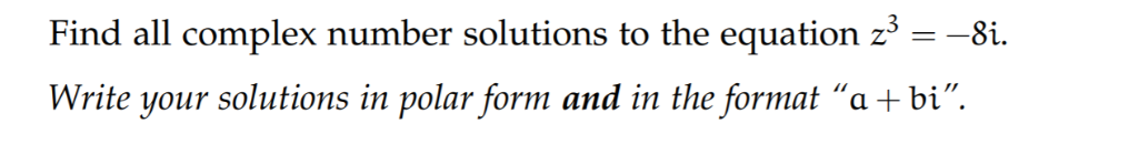 Solved Find all complex number solutions to the equation | Chegg.com