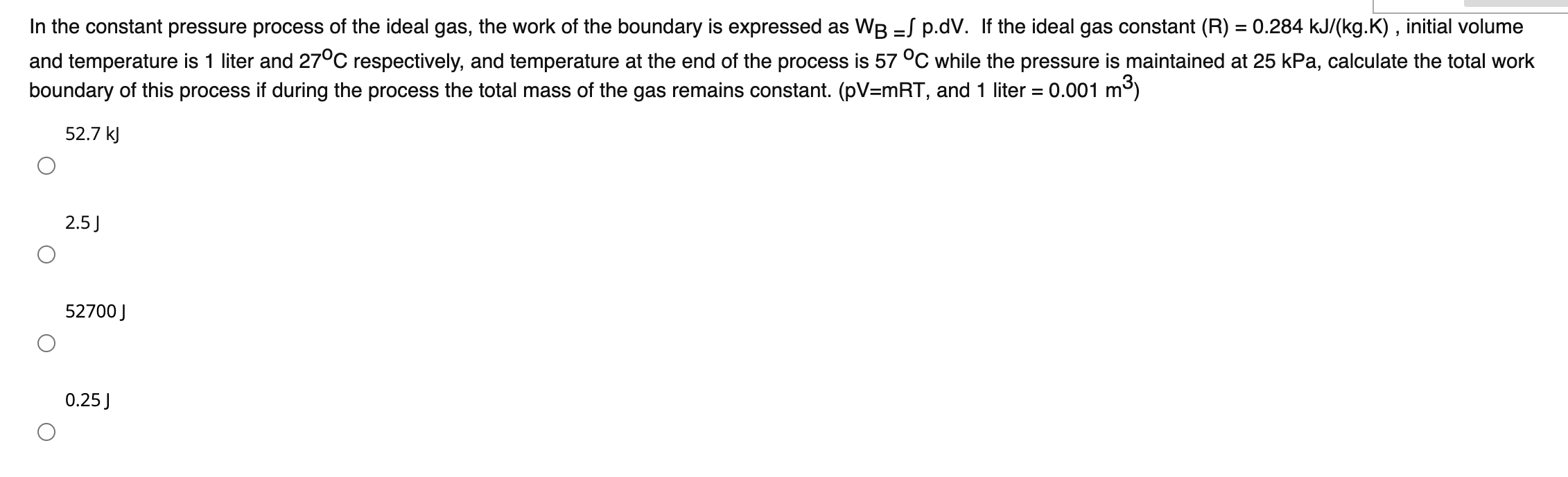 Solved In the constant pressure process of the ideal gas, | Chegg.com