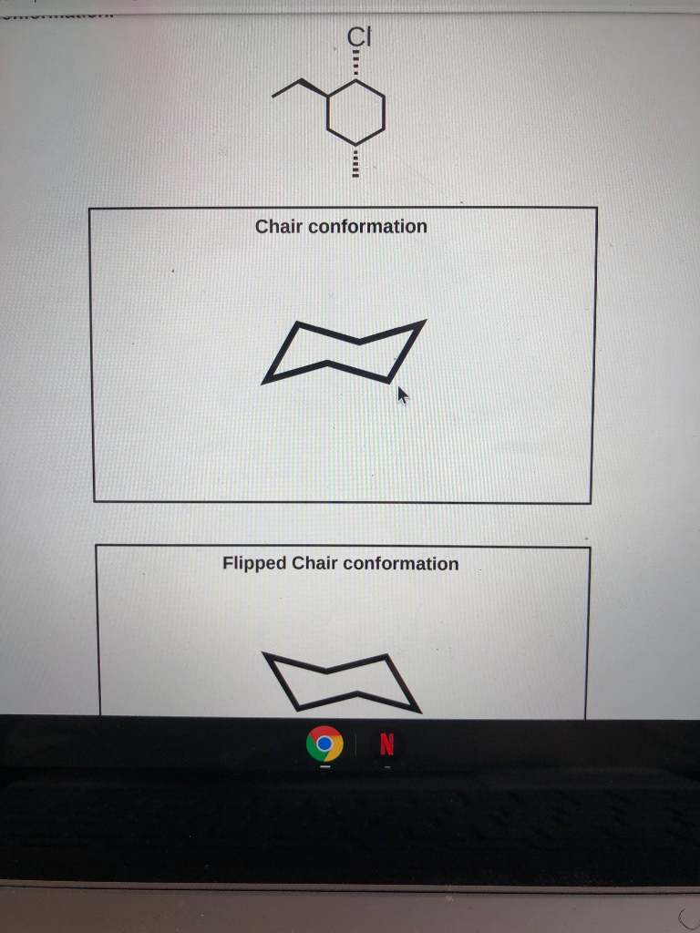 Solved Ū.... Chair conformation Flipped Chair conformation | Chegg.com