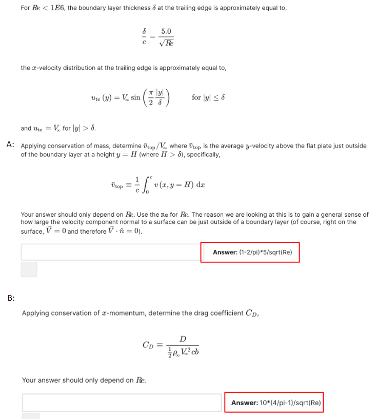 Solved Consider a flat plate with chord length c in a flow | Chegg.com