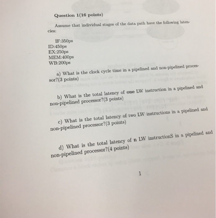 Solved Question 1(16 points) Assume that individual stages | Chegg.com Solved Question 1(16 points) Assume that individual stages | Chegg.com