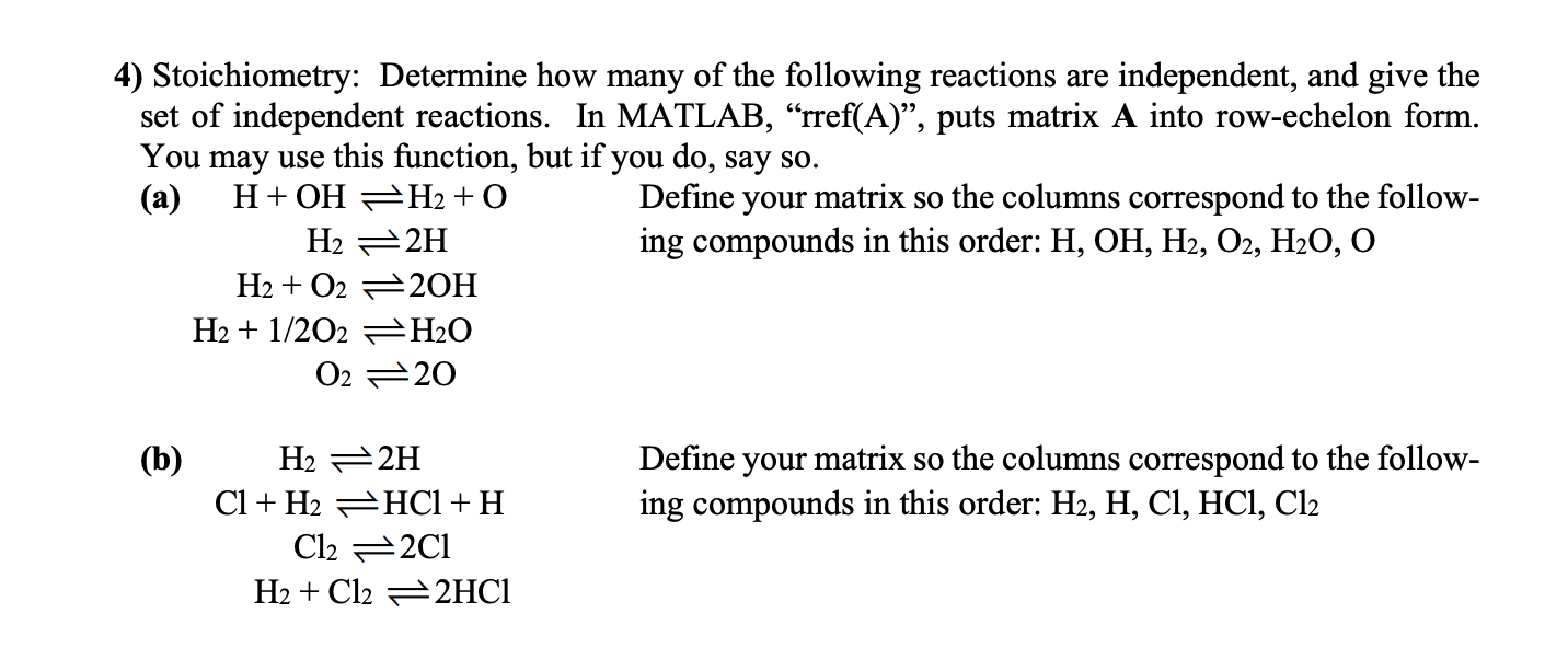 Solved 4) Stoichiometry: Determine how many of the following | Chegg.com