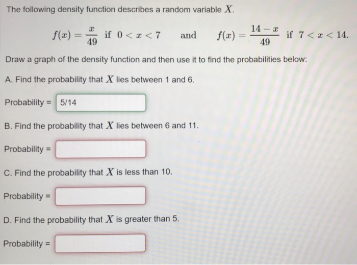 Solved The following density function describes a random | Chegg.com