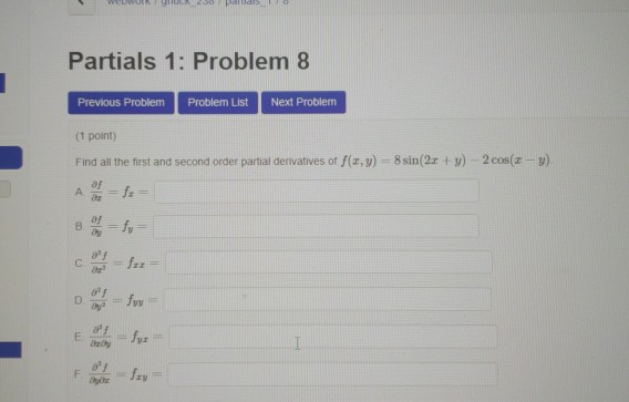 Solved Partials 1: Problem 7 Previous Problem Problem List | Chegg.com