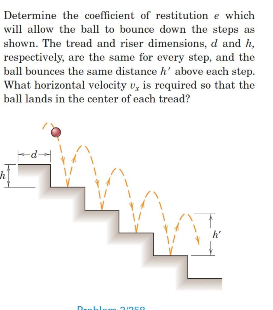 Determine the coefficient of restitution e which will | Chegg.com