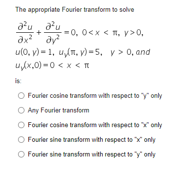 Solved The appropriate Fourier transform to solve | Chegg.com