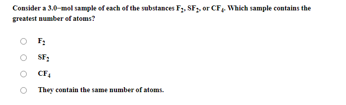 Solved Consider a 3.0-mol sample of each of the substances | Chegg.com