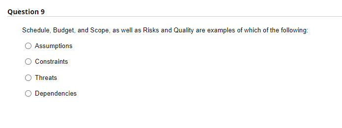 Solved Schedule, Budget, and Scope, as well as Risks and | Chegg.com