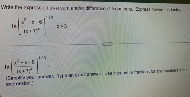 Solved Write the expression as a sum and/or difference of | Chegg.com