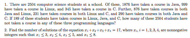 Solved a 1. There are 2504 computer science students at a | Chegg.com