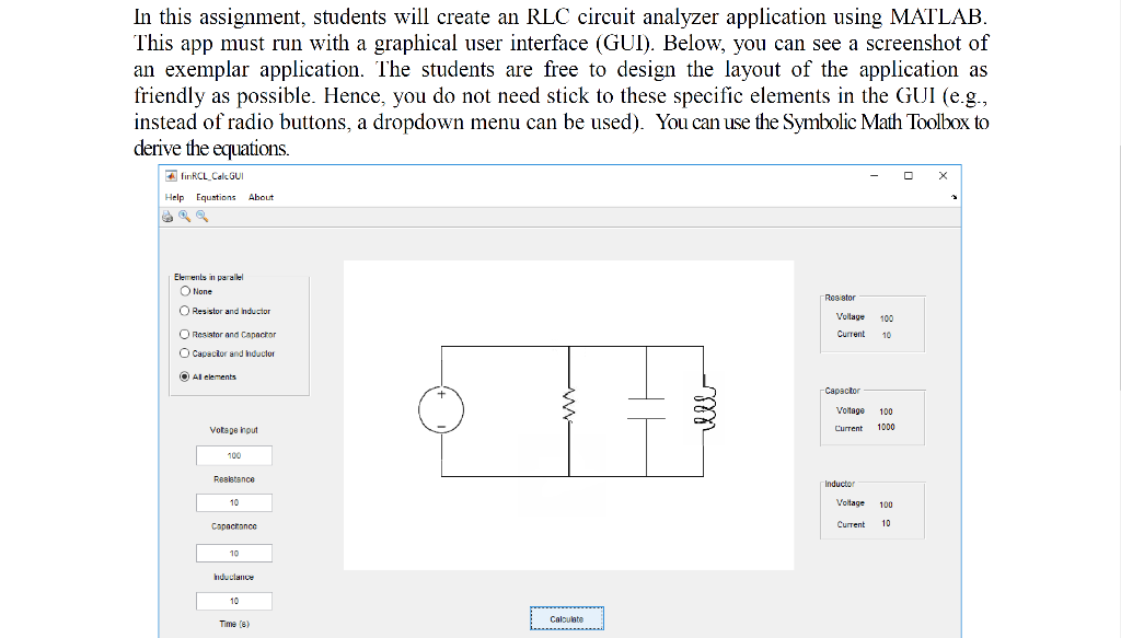 In this assignment, students will create an RLC | Chegg.com