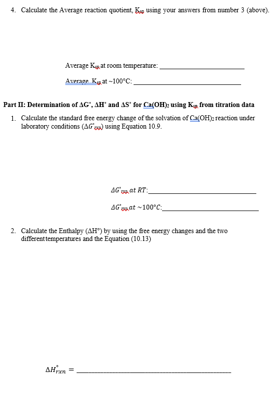Solved Part I: Determining the Solubility Product Constant | Chegg.com
