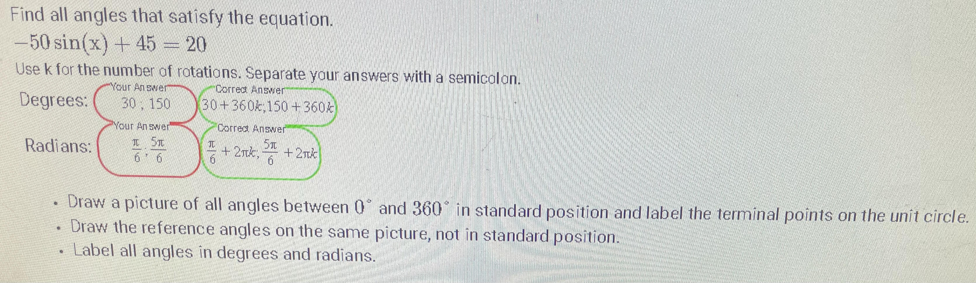 Solved Find all angles that satisfy the equation. | Chegg.com