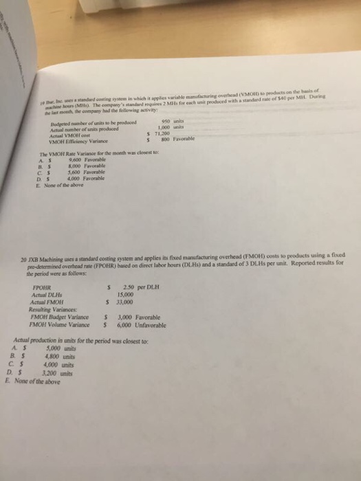 JXB Machining uses a standard costing system and | Chegg.com