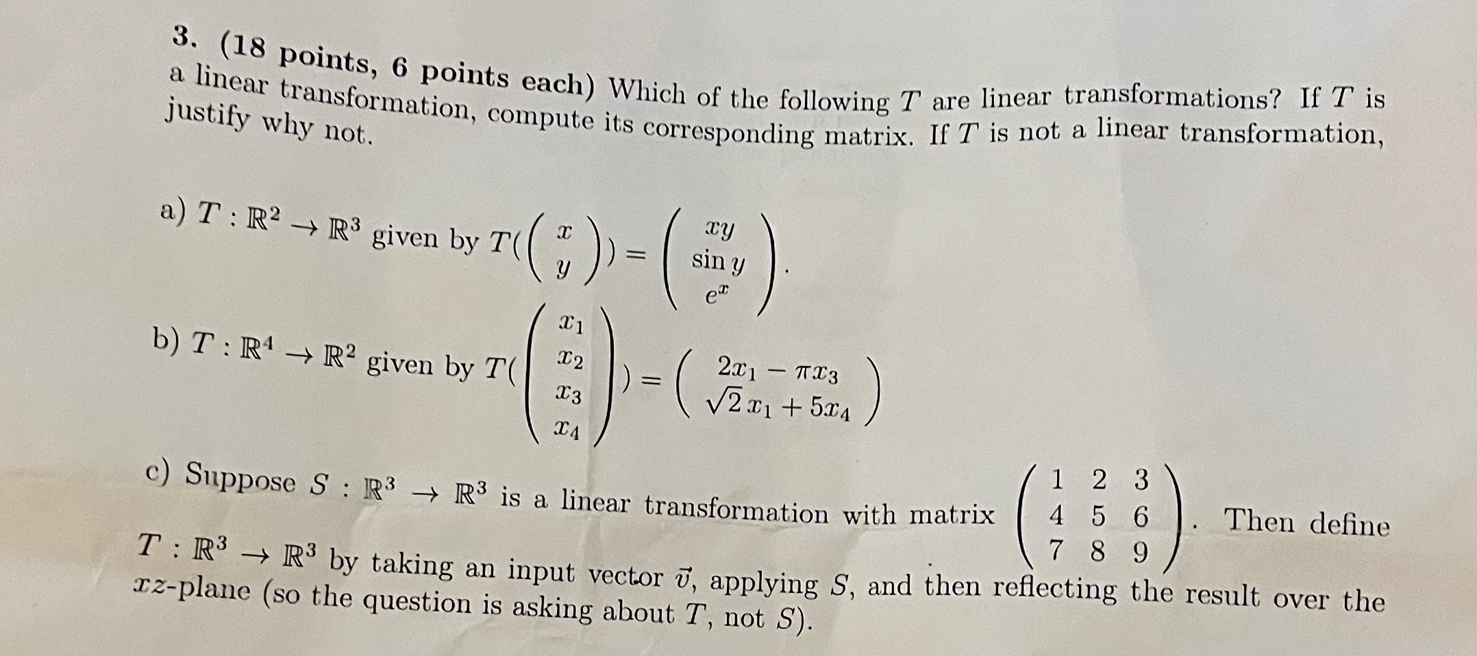 Solved 3. (18 points, 6 points each) Which of the following | Chegg.com