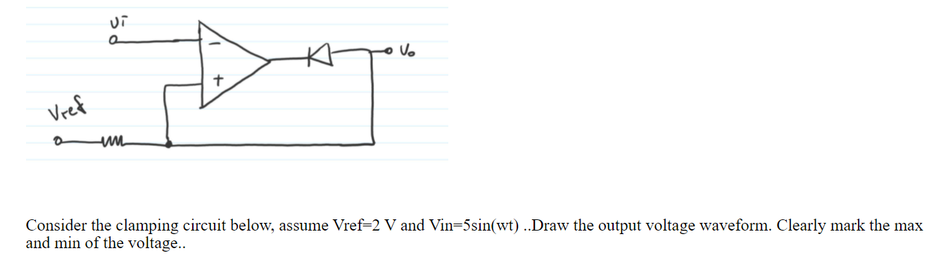 Solved ui KI ovo Vred o w Consider the clamping circuit | Chegg.com