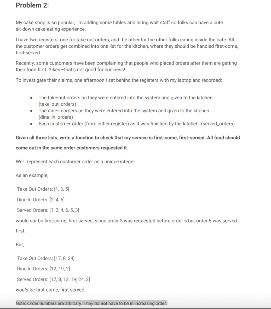 Solved Problem 2: My cake shop is so popular, I'm adding | Chegg.com