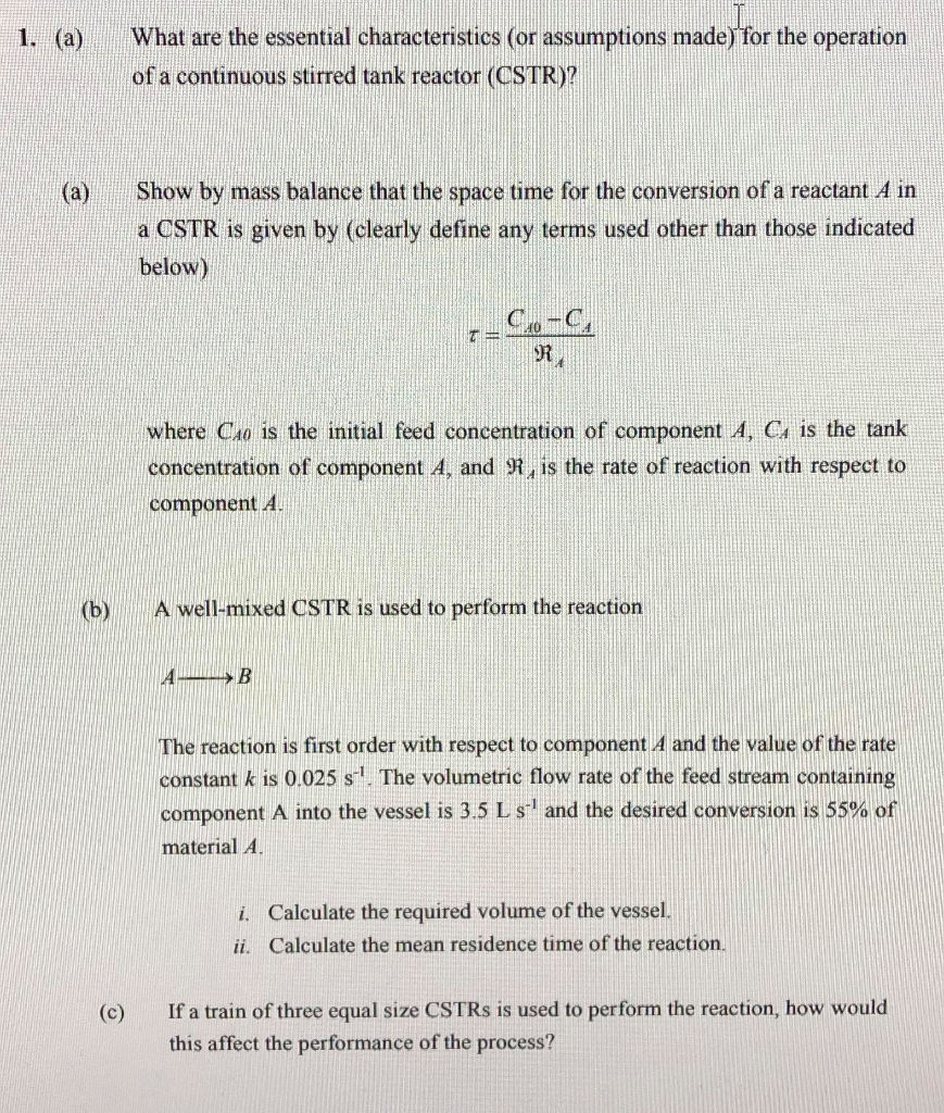 Solved 1. (a) What are the essential characteristics (or | Chegg.com