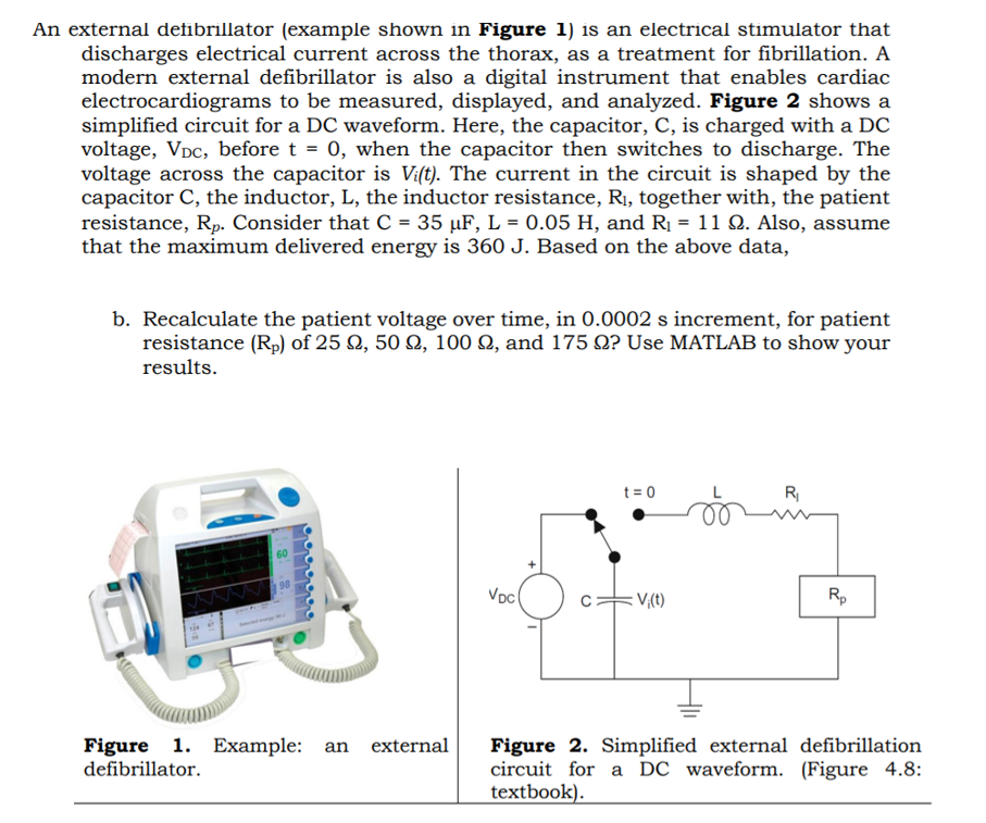 Solved An external defibrillator (example shown in Figure 1) | Chegg.com