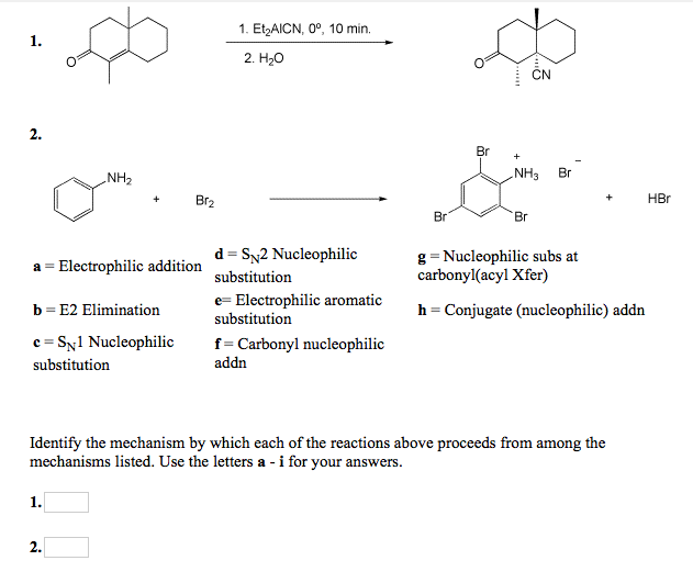 Solved 1. Et2AICN, 0°, 10 min. 2. H20 CN 2. NH2 NH3 Br Br | Chegg.com