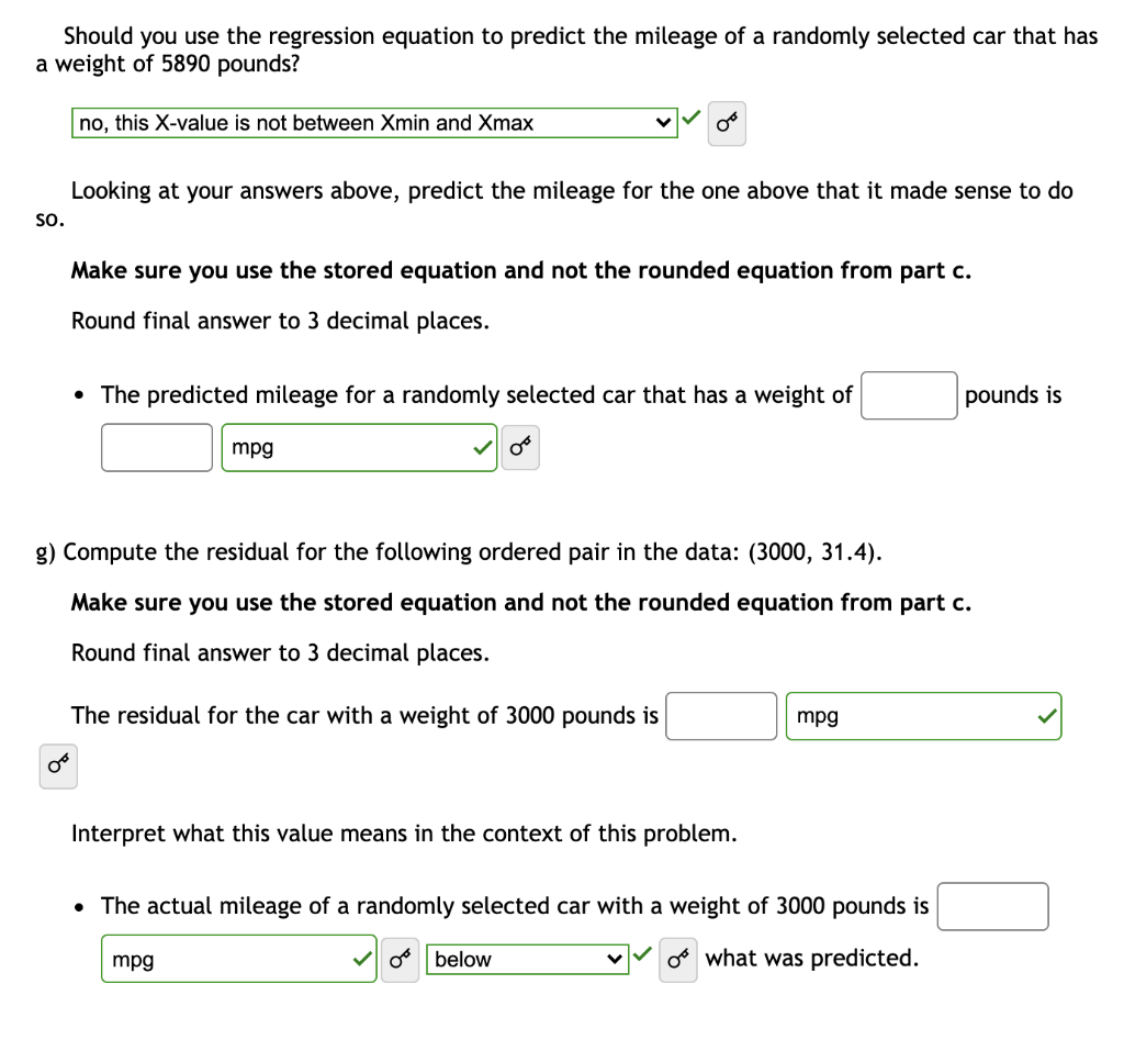 Solved The weight of a car (in pounds) can influence the | Chegg.com